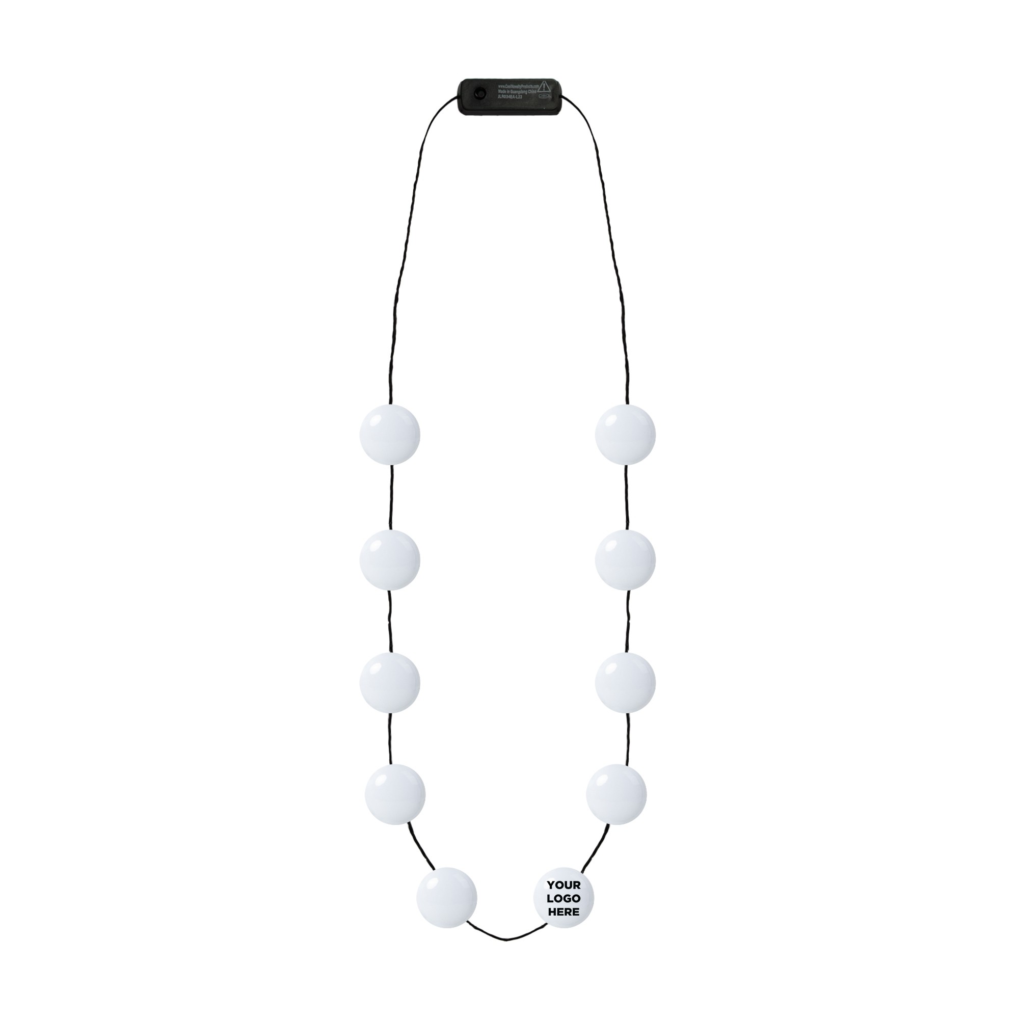 White Button Light Up Necklace