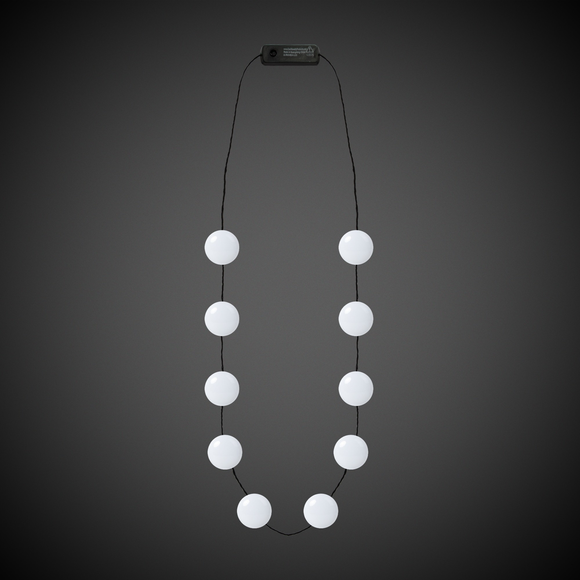White Button Light Up Necklace