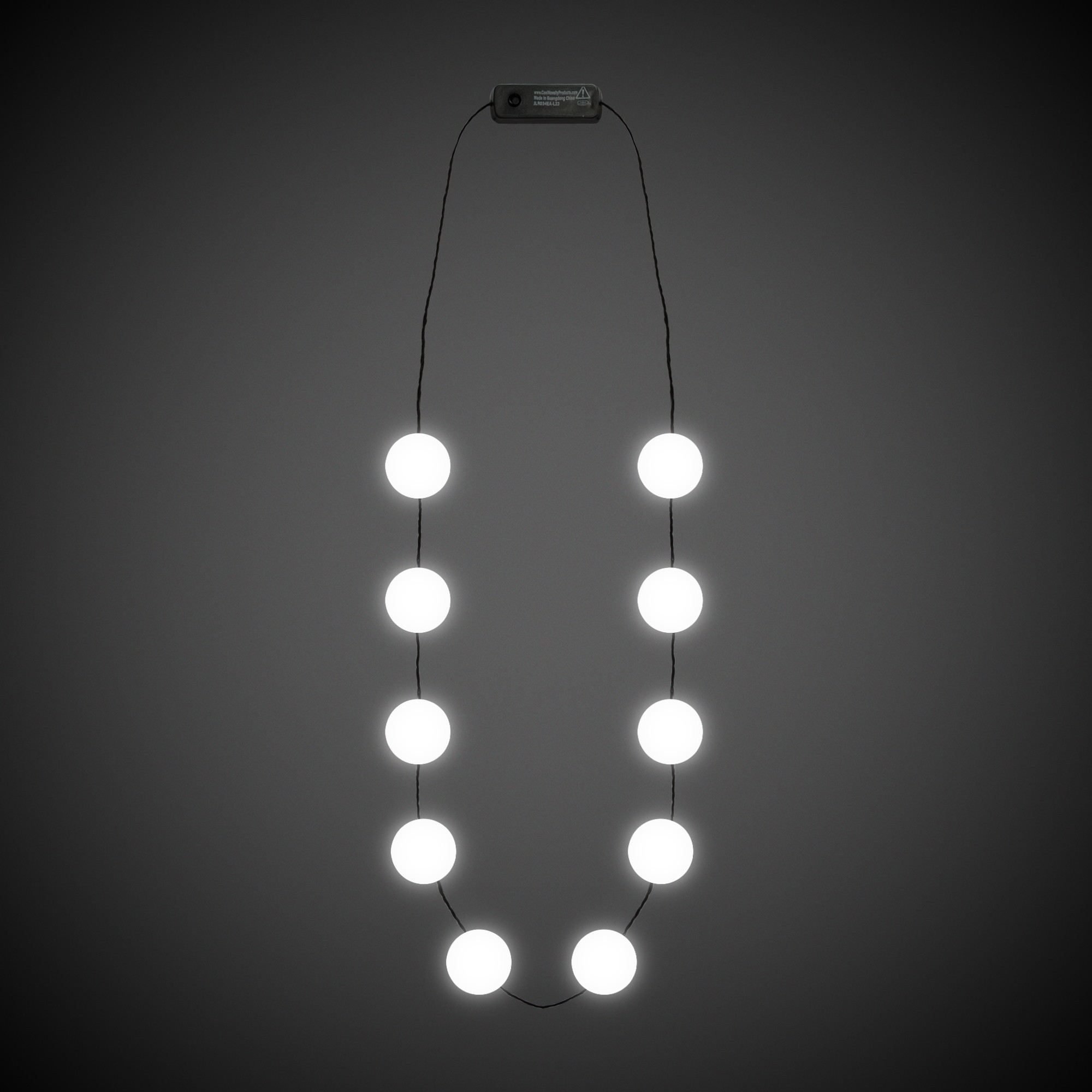 White Button Light Up Necklace