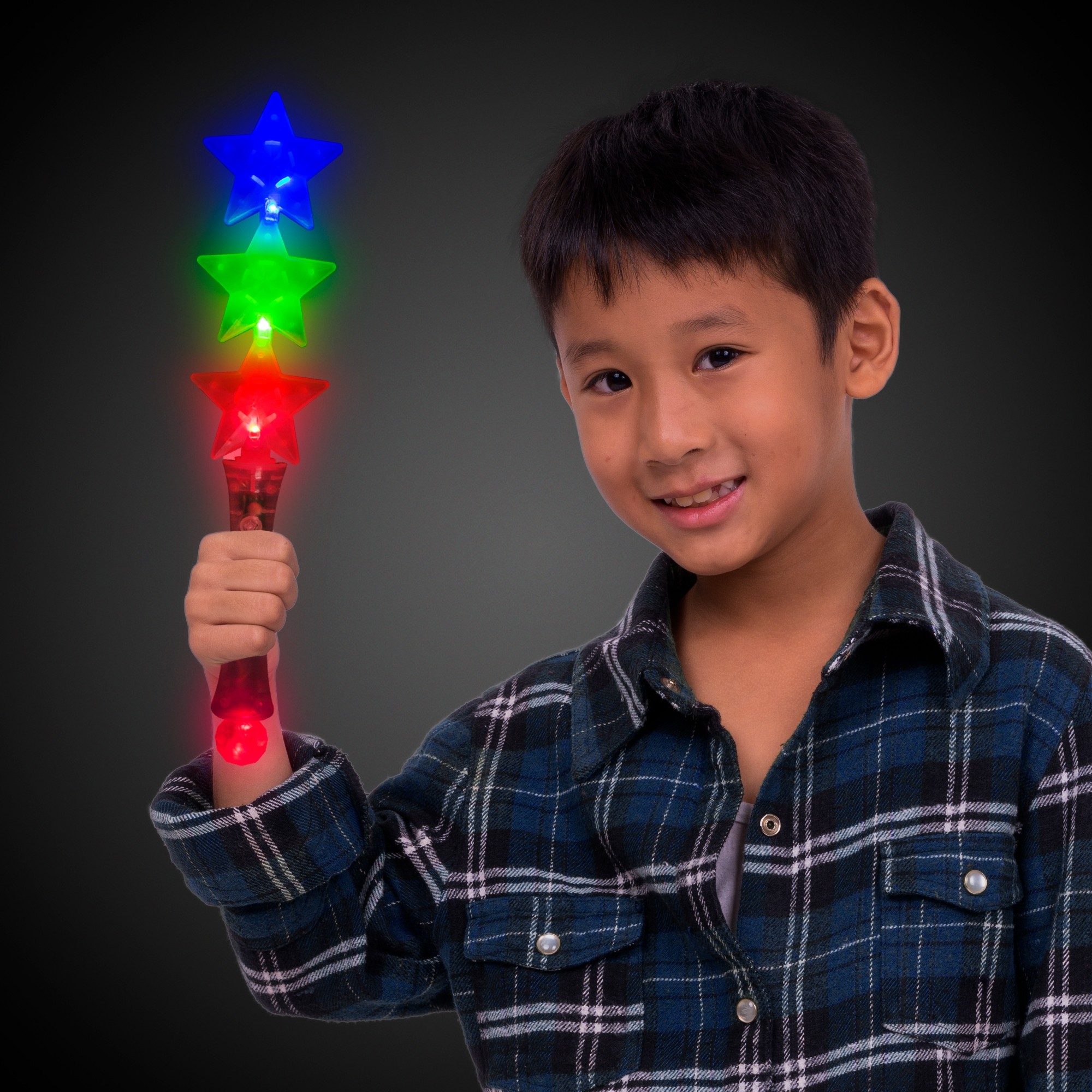 Triple Star LED Wand - Light Up Novelties