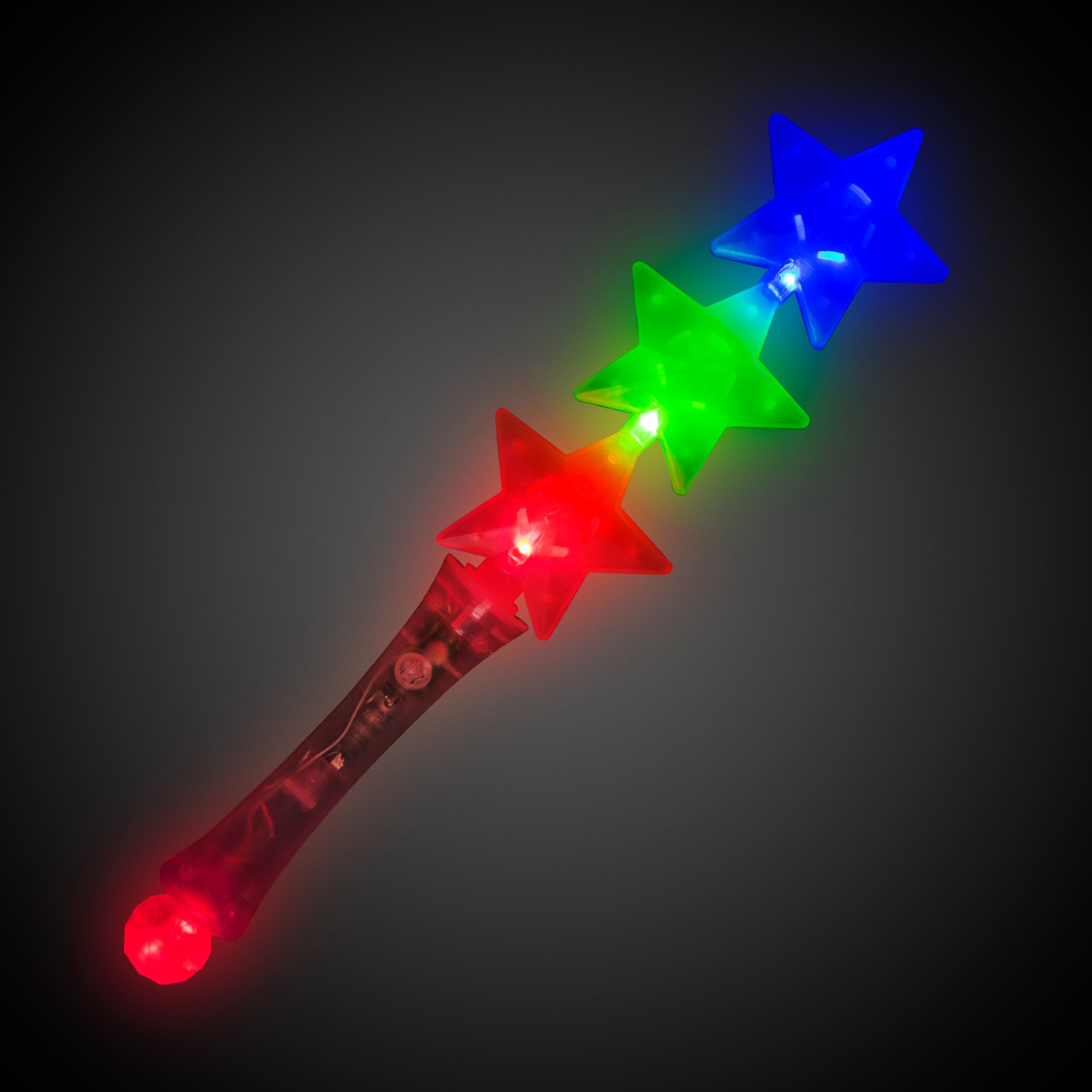 Triple Star LED Wand - Light Up Novelties