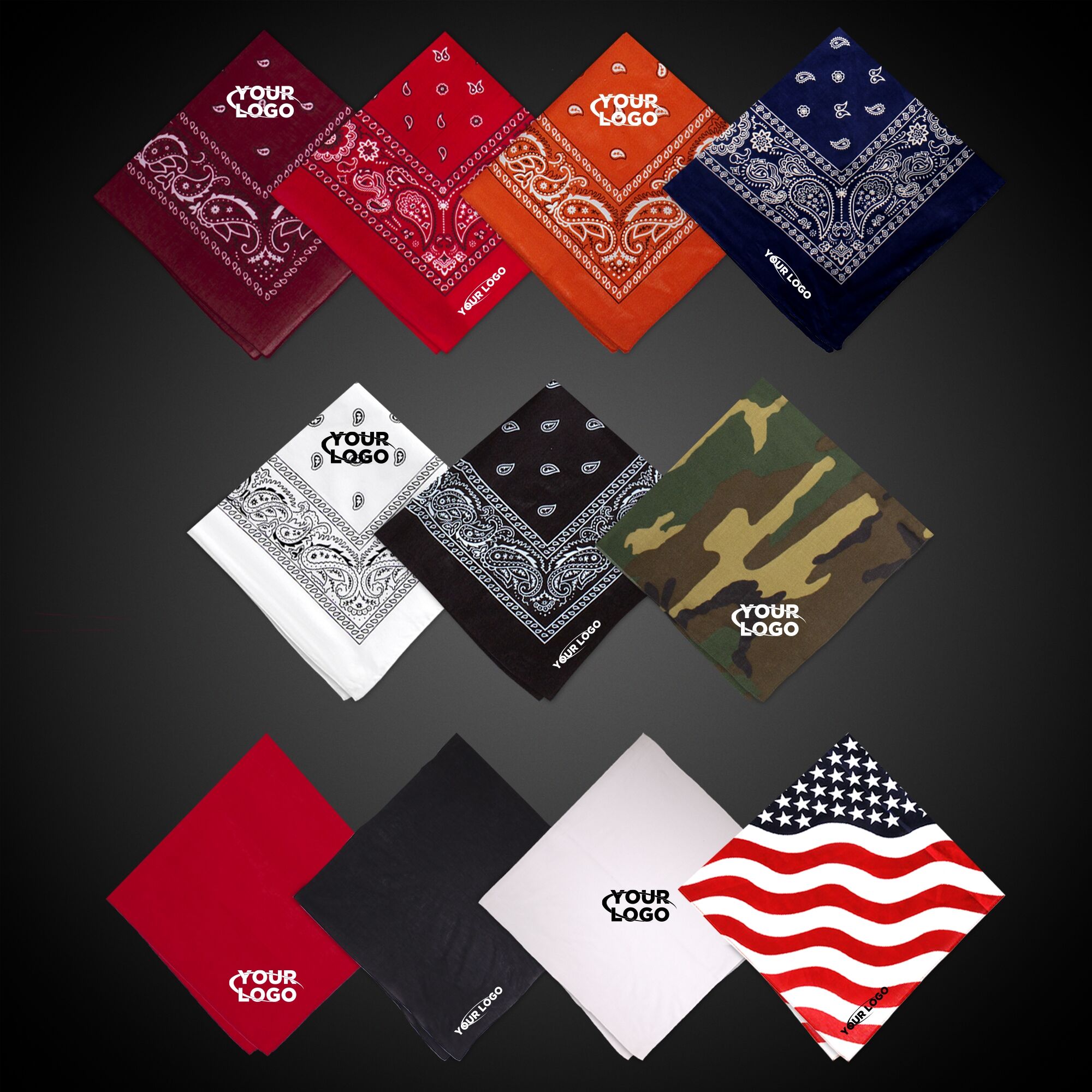 22" x 22" Cotton Bandanas