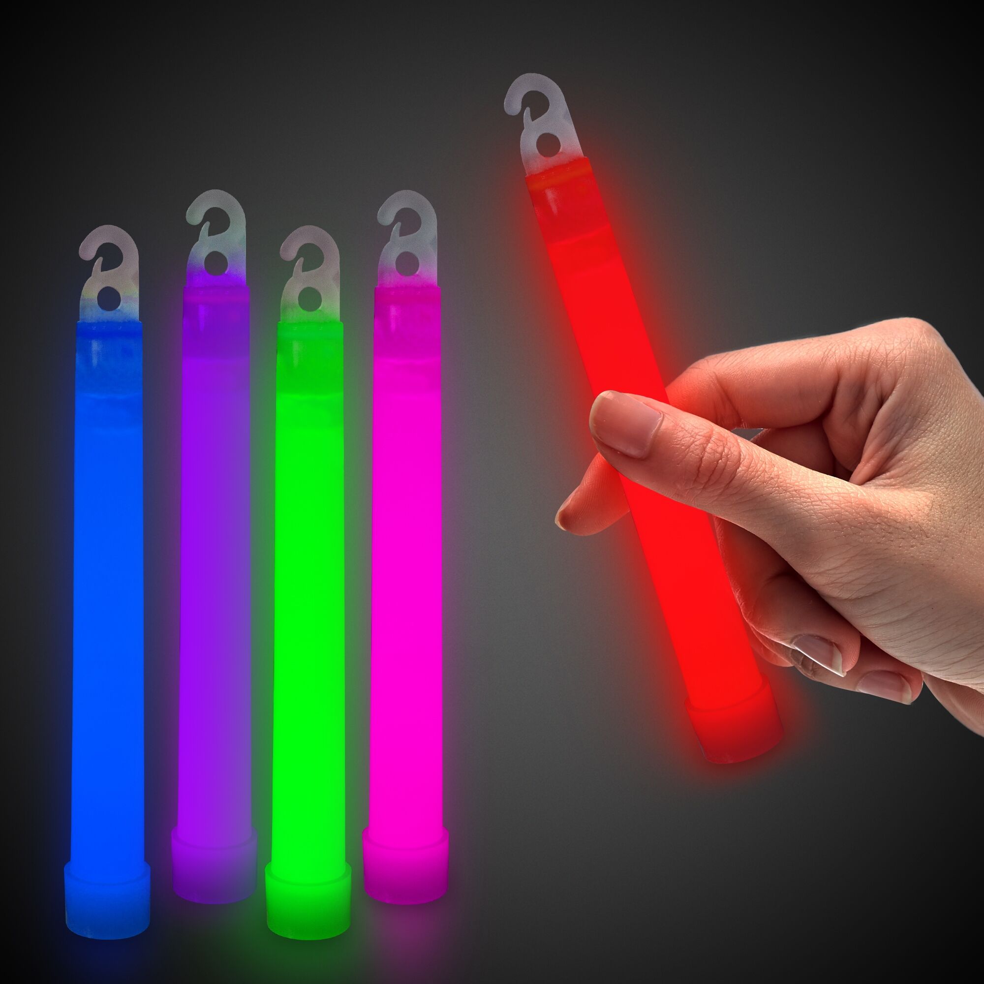 6" Assorted Premium Glow Sticks, 25 Per Bag