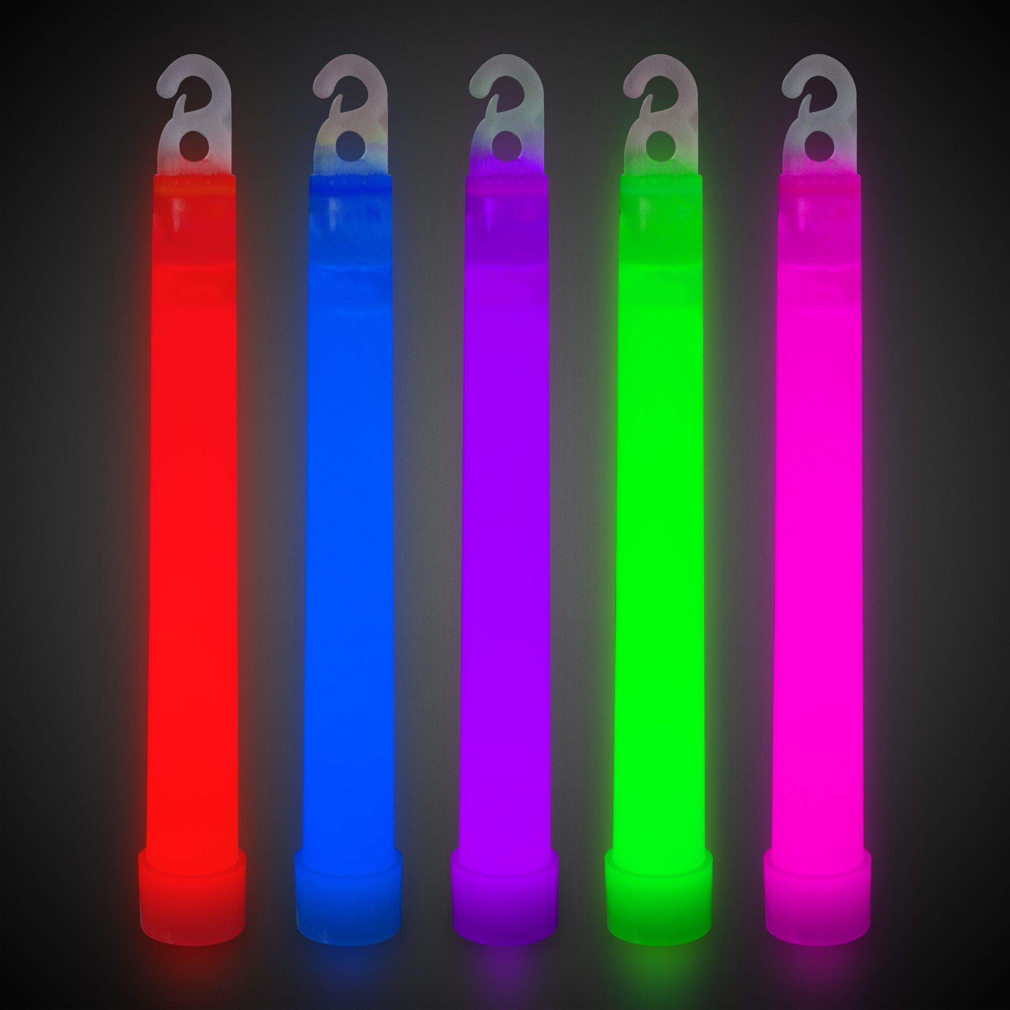 6" Assorted Premium Glow Sticks, 25 Per Bag