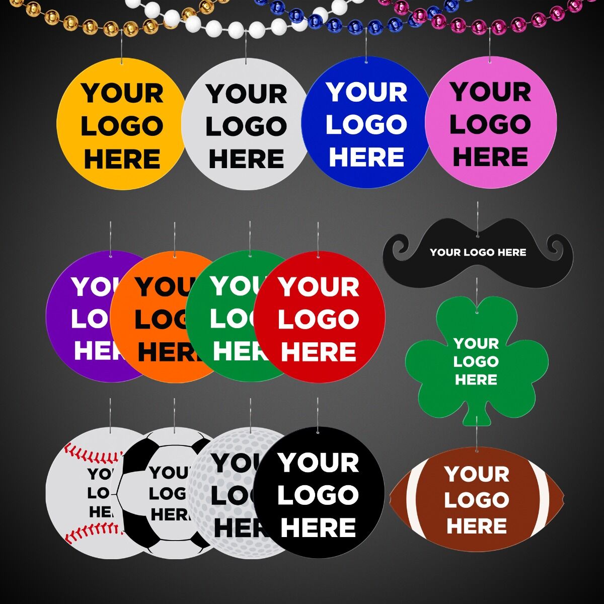 2 1/2" Plastic Medallions for Mardi Gras Bead Necklaces