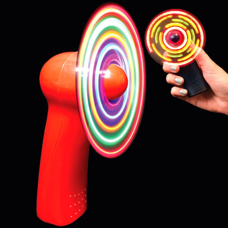 4" Light Up Hand Held Imprintable Fans - Variety of Colors