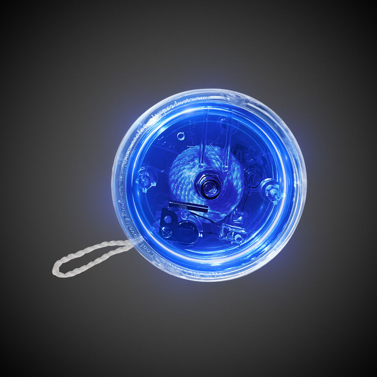 2" Clear with Blue LED Yoyo
