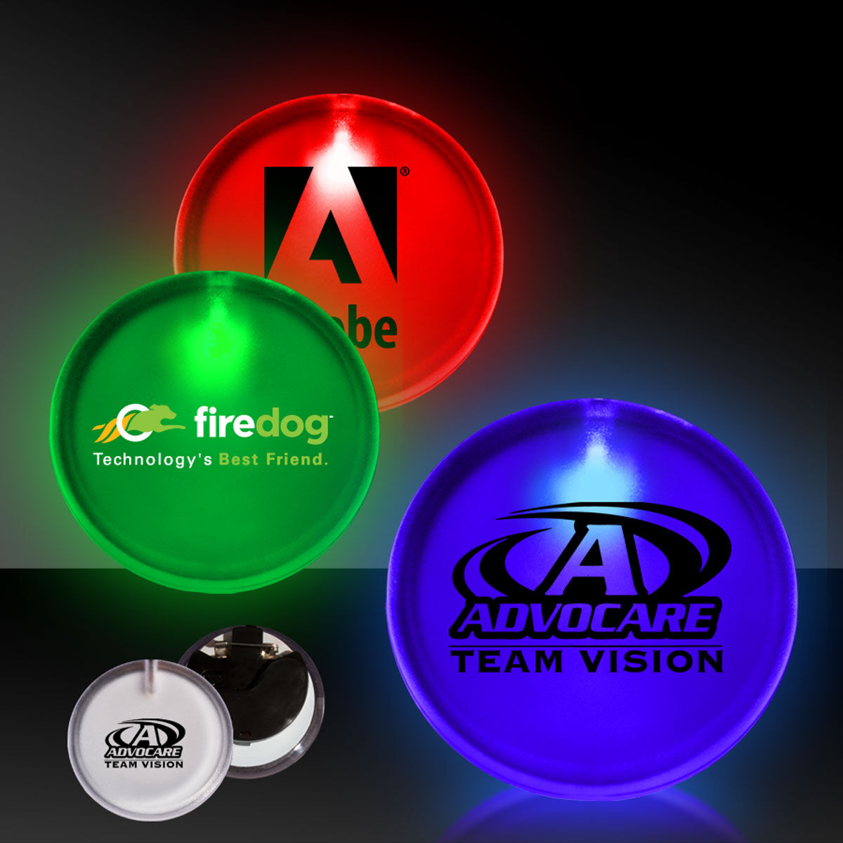 Light Up 2 Inch Pin Badges