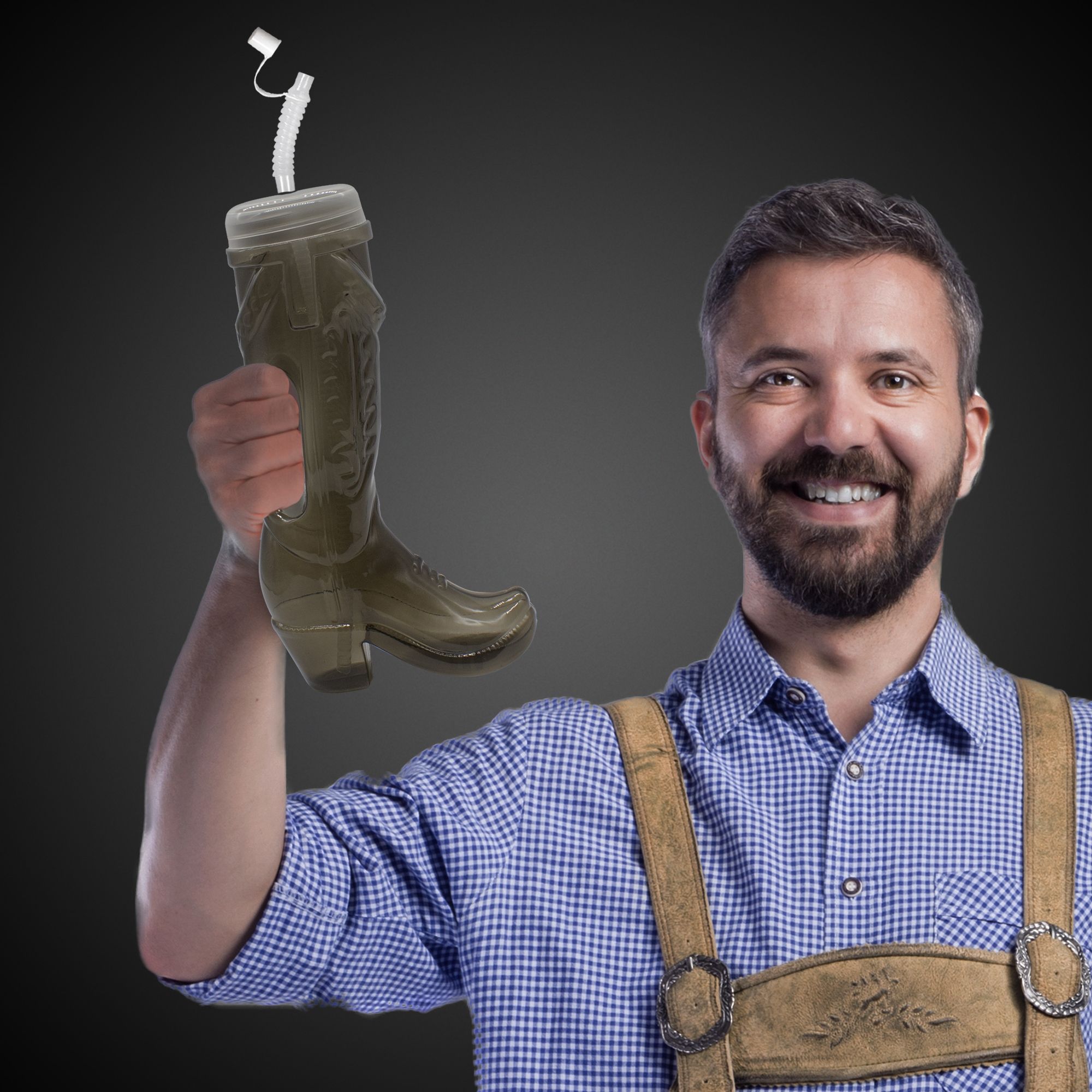 Black Plastic Western Boot Yard Glass