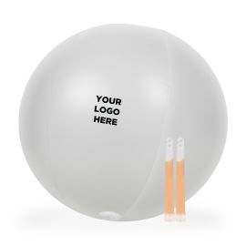 24 Inch Inflatable Beach Ball with 2 - 6 Inch WHITE Glow Sticks